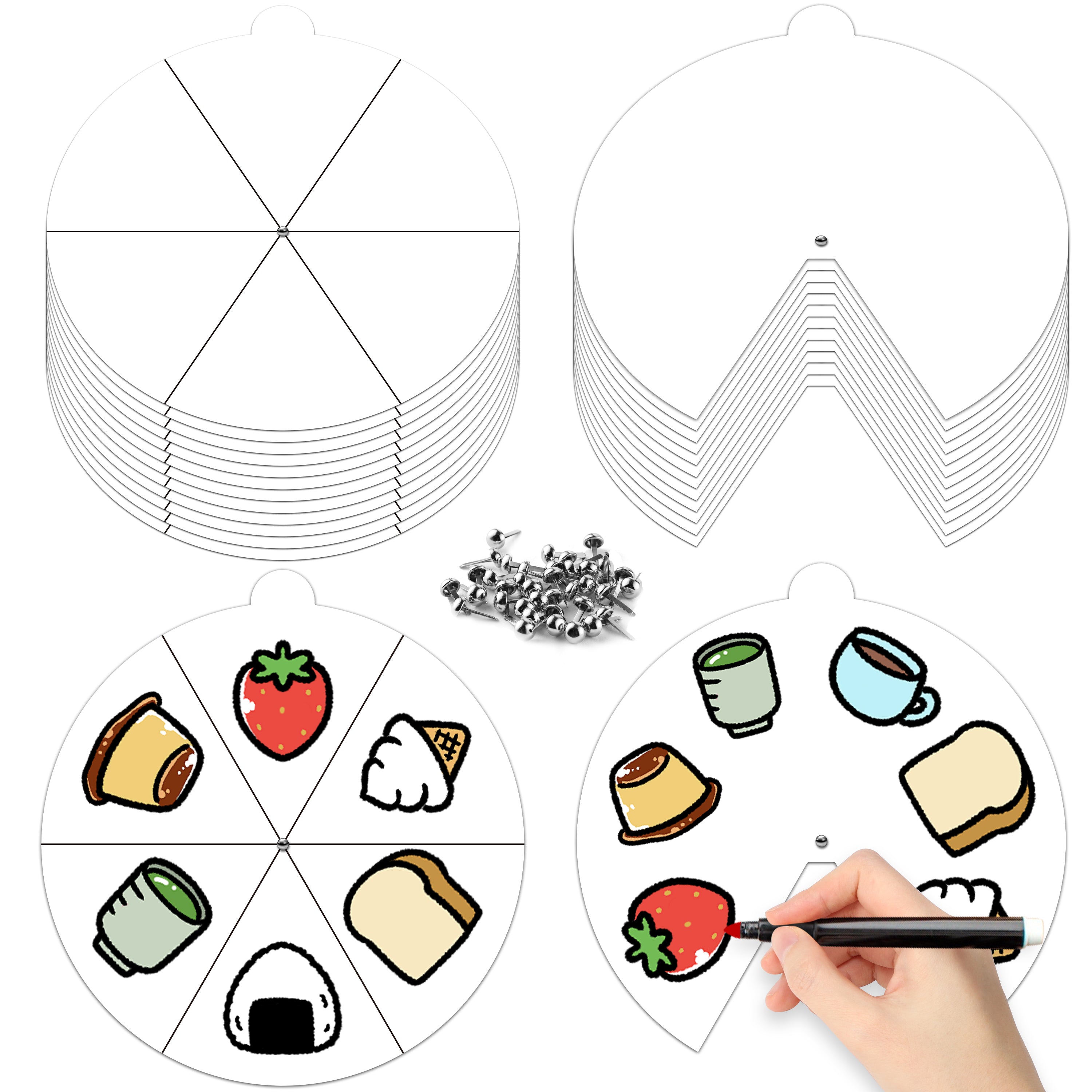 COcnny Spinning Coloring Wheel Craft - DIY Color Blank Wheel Cards Kit